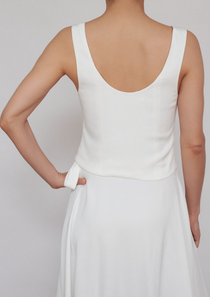 THE NICO TOP - Chic cropped white top – Vanessa Cocchiaro